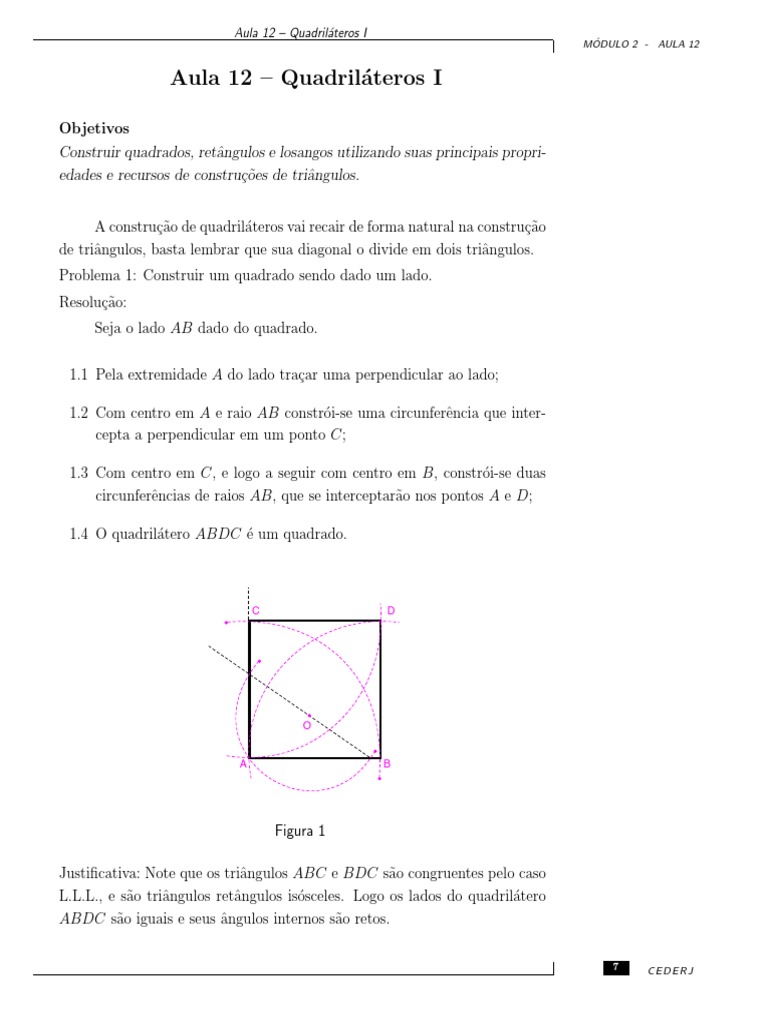Construcoes Geometricas-Quadrilateros | PDF | Triângulo | Círculo