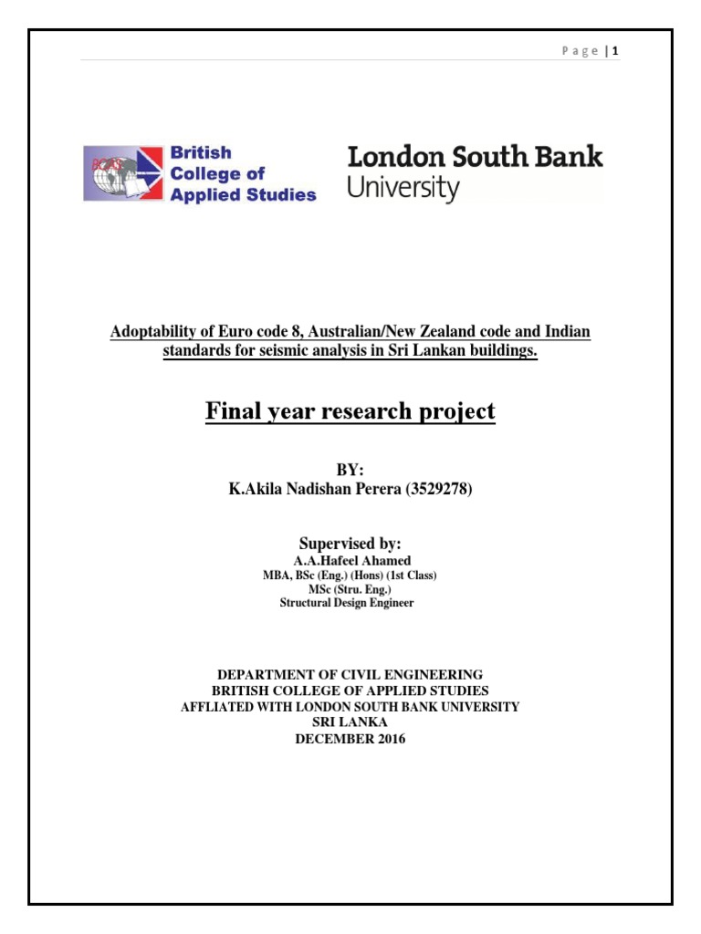 Individual Research Project Pdf Earthquakes Civil Engineering