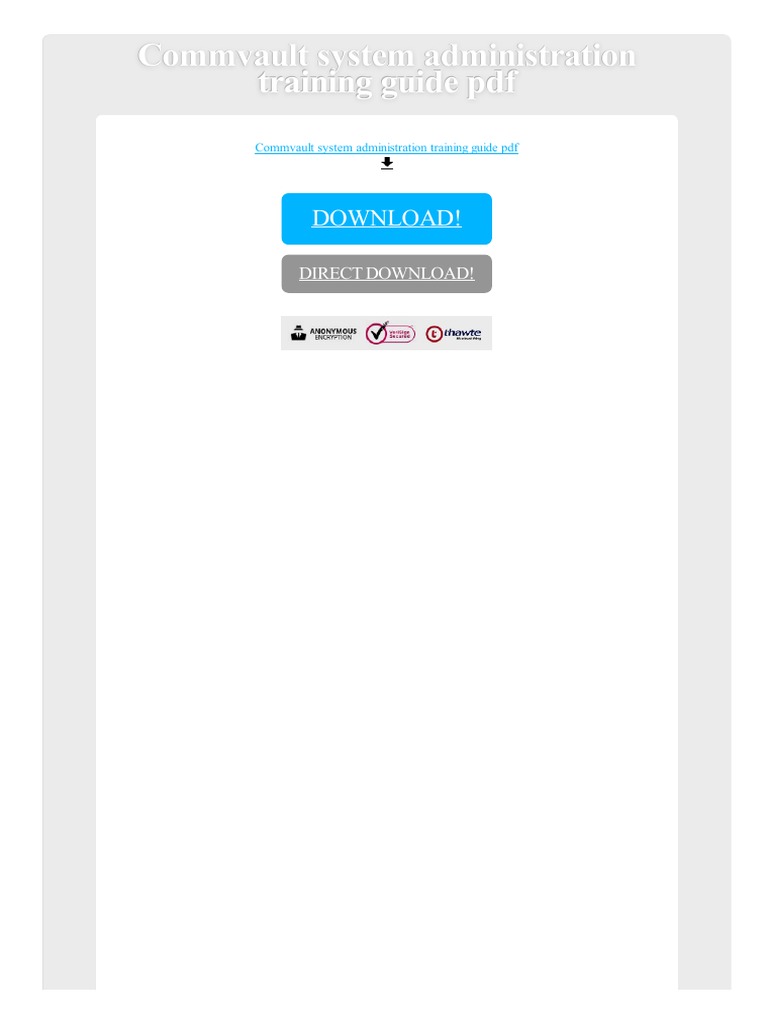 Commvault System Administration Training Guide PDF | PDF | Educational ...