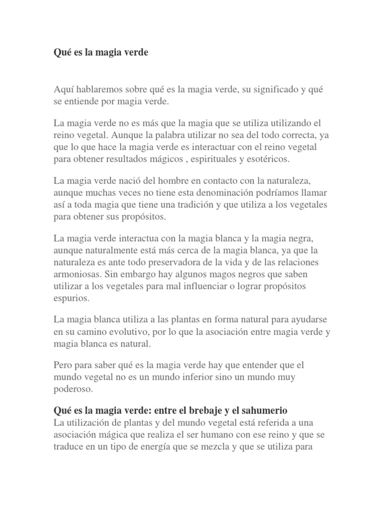 Magia Verde | PDF | Magia (Paranormal) | Verde