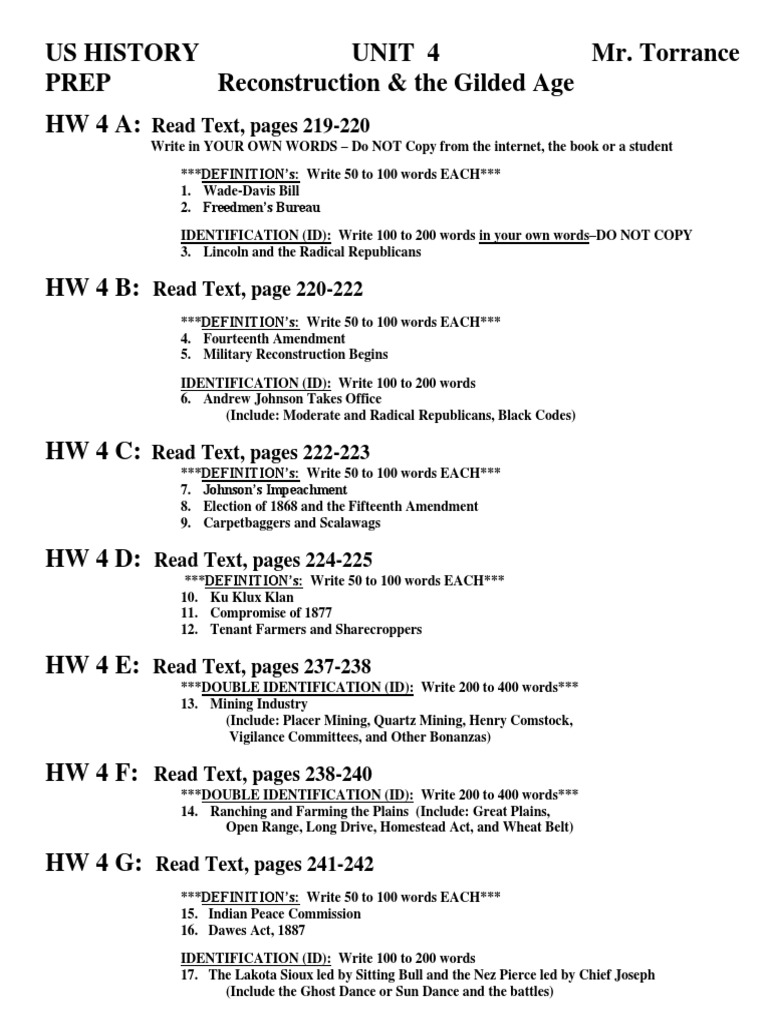 Ush Unit 4 2015 | PDF | Reconstruction Era | Southern United States