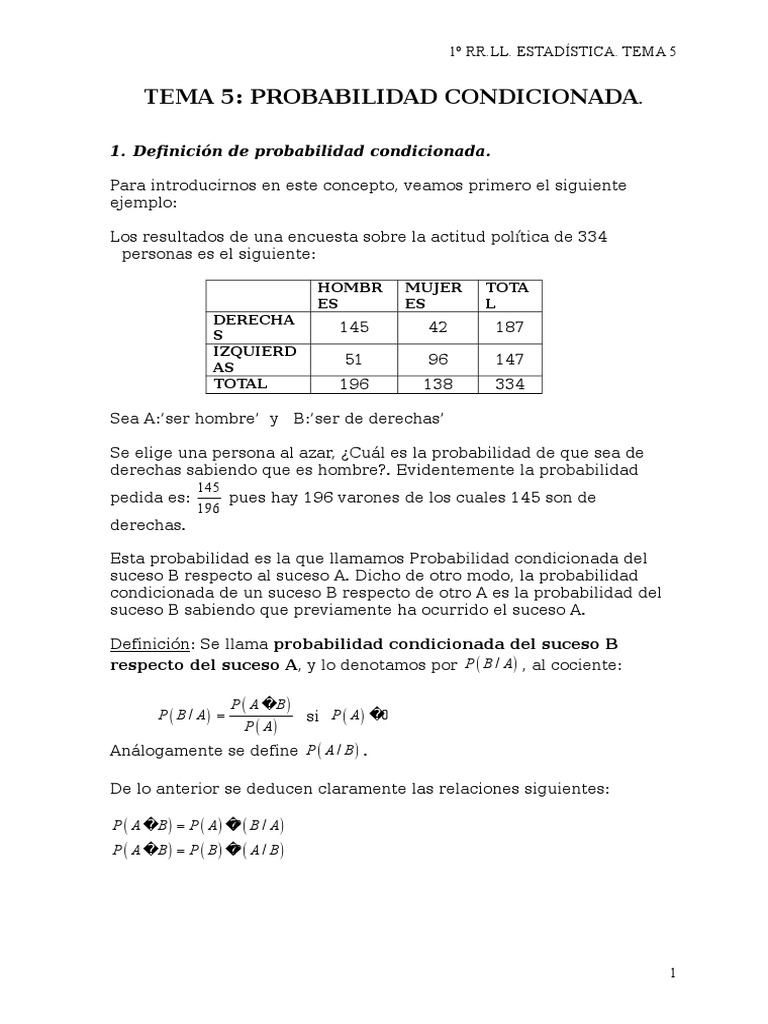 Probabilidad Condicional