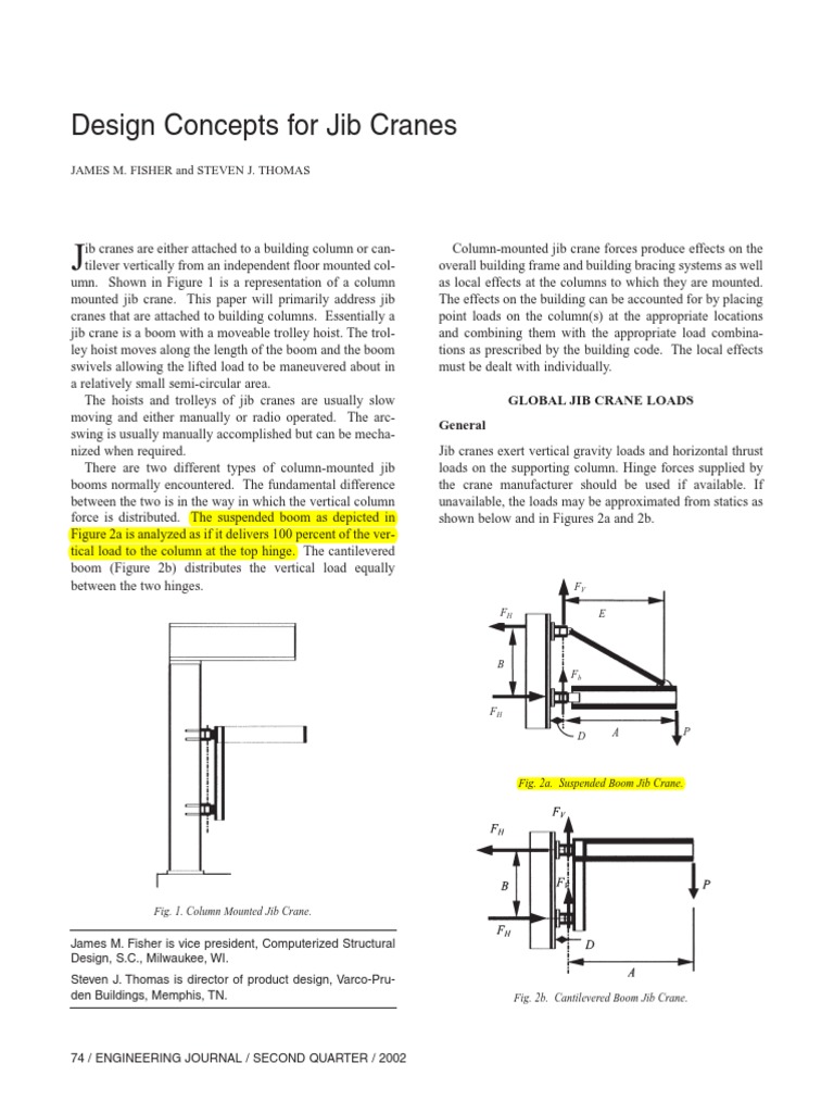 Design Concepts For Jib Cranes PDF | PDF