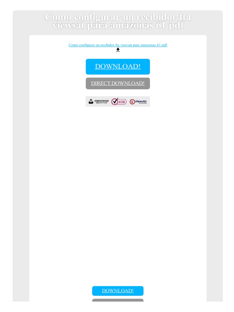 Como Configurar Un Recibidor Fta Viewsat para Amazonas 61 PDF | PDF | Televisión via satélite ...