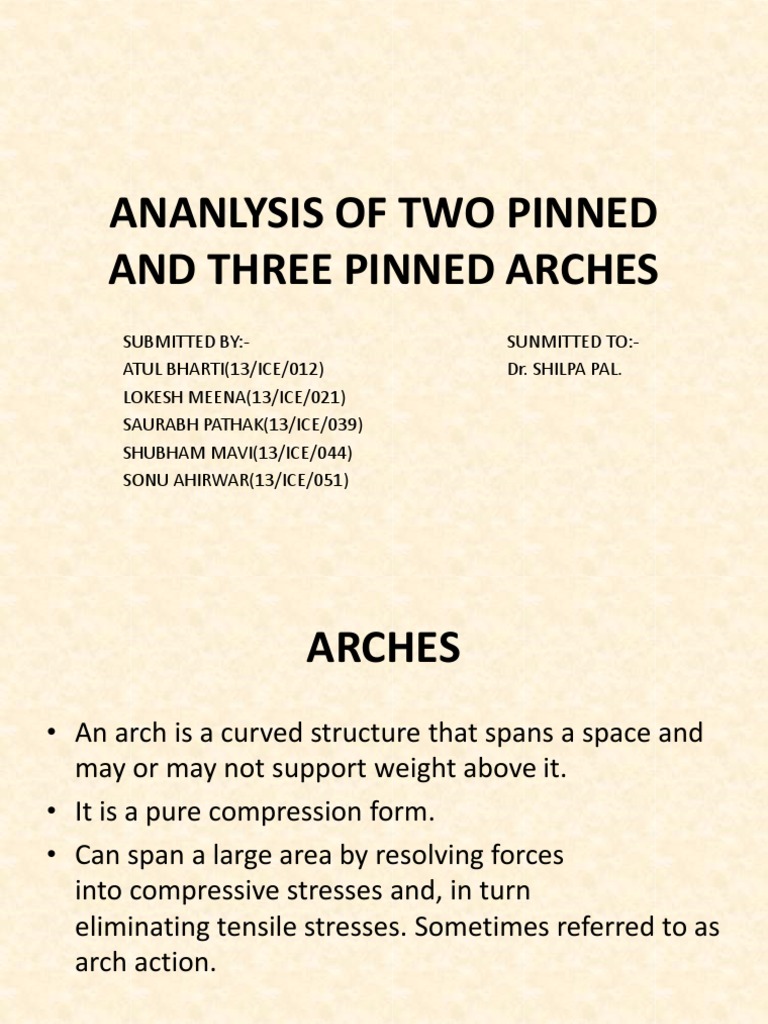 Ananlysis of Two Pinned and Three Pinned Arches | PDF | Applied And ...