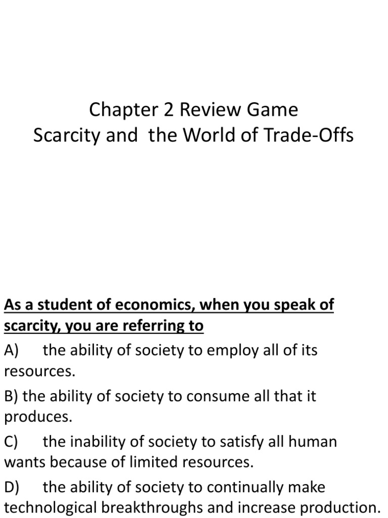 2 Scarcity and Trade Offs Review | Factors Of Production | Labour Economics
