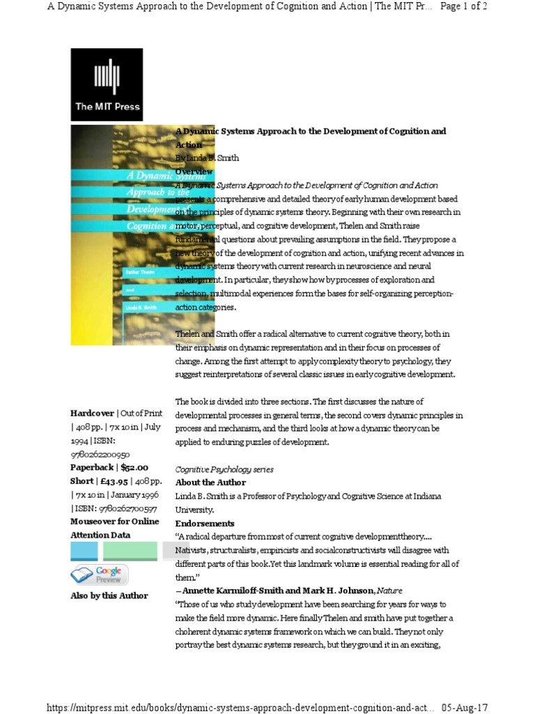 A Dynamic Systems Approach to the Development of Cognition and Action ...