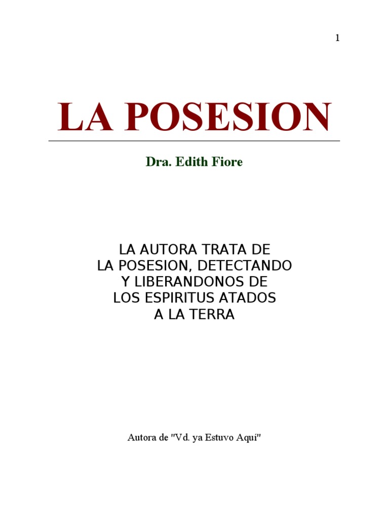 La Posesion Edith Fiore PDF 150613193555 Lva1 App6892 PDF | PDF ...