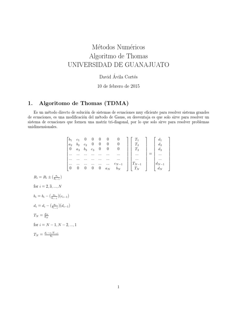 Thomas Algoritmo | PDF