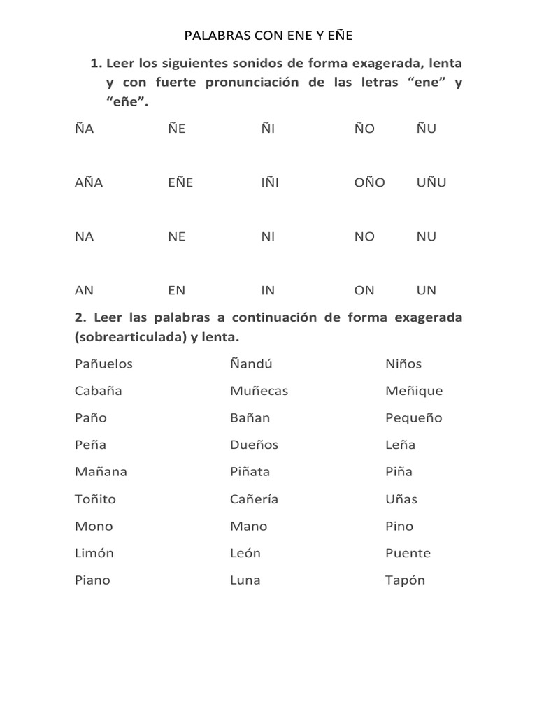 Palabras Con Ene | PDF