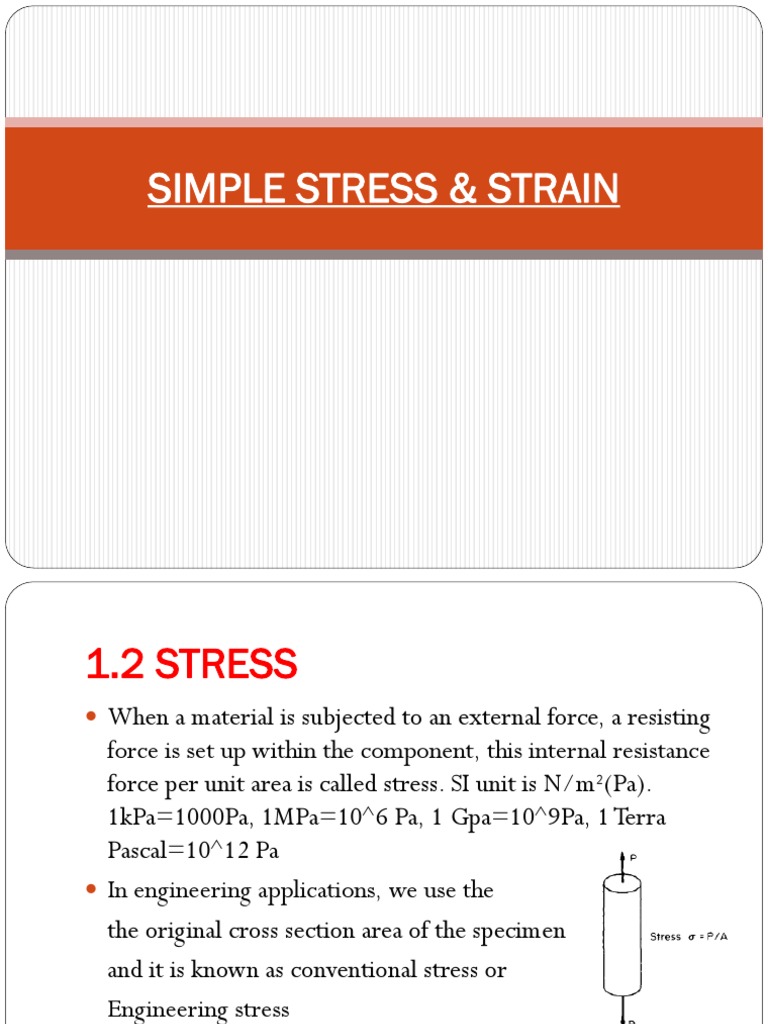Simple Stress & Strain | PDF | Elasticity (Physics) | Stress (Mechanics)