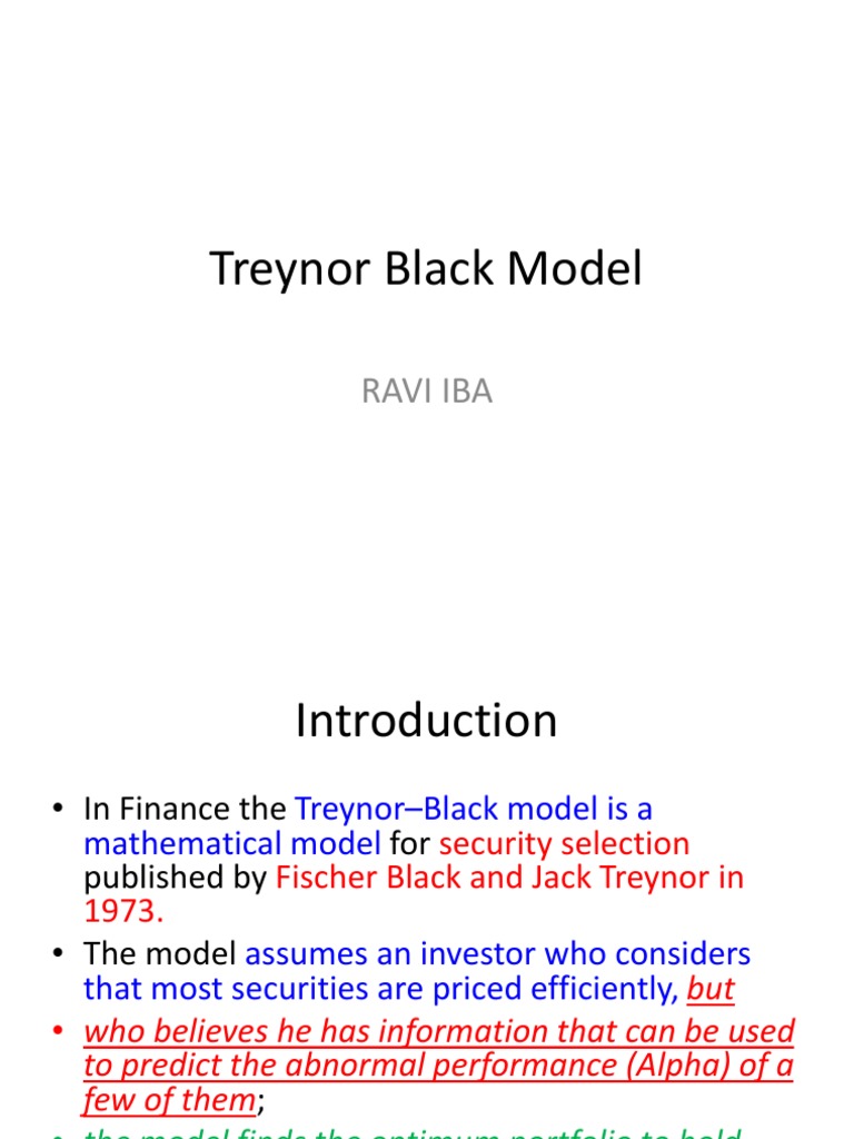 Treynor Black Model | PDF | Beta (Finance) | Money