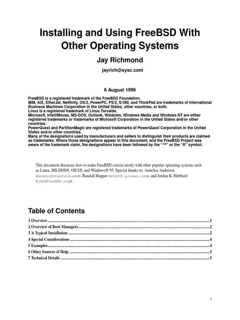 Installing Freebsd With Other Oss | PDF | Booting | Bios