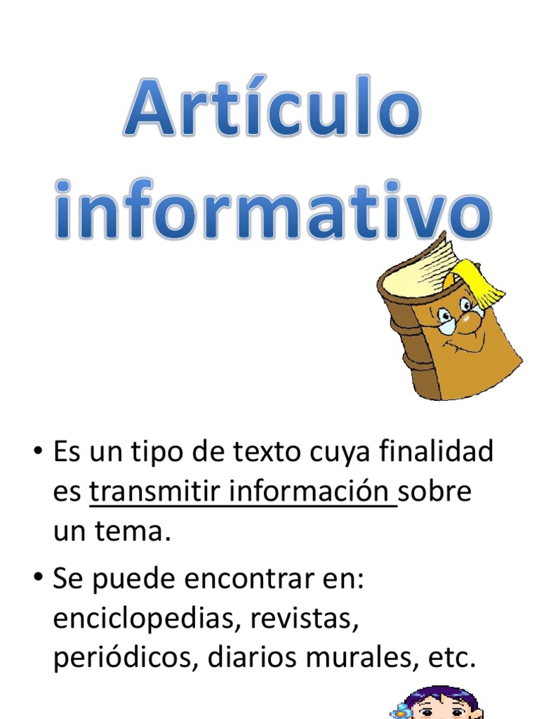 Artículo informativo | Imagen | Información