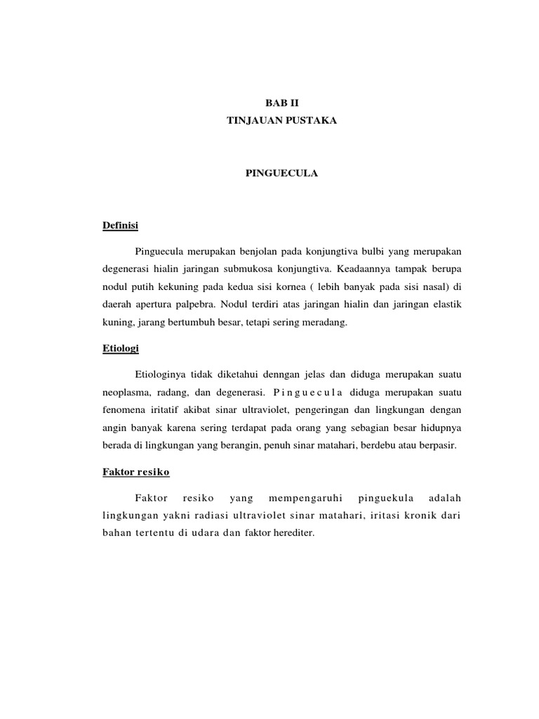 TINJAUAN PUSTAKA Pinguecula | PDF