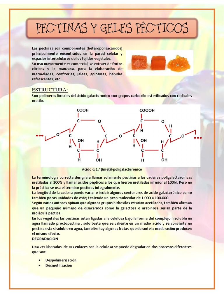 Las Pectinas y Geles Pecticos | PDF | Ácido | Ph