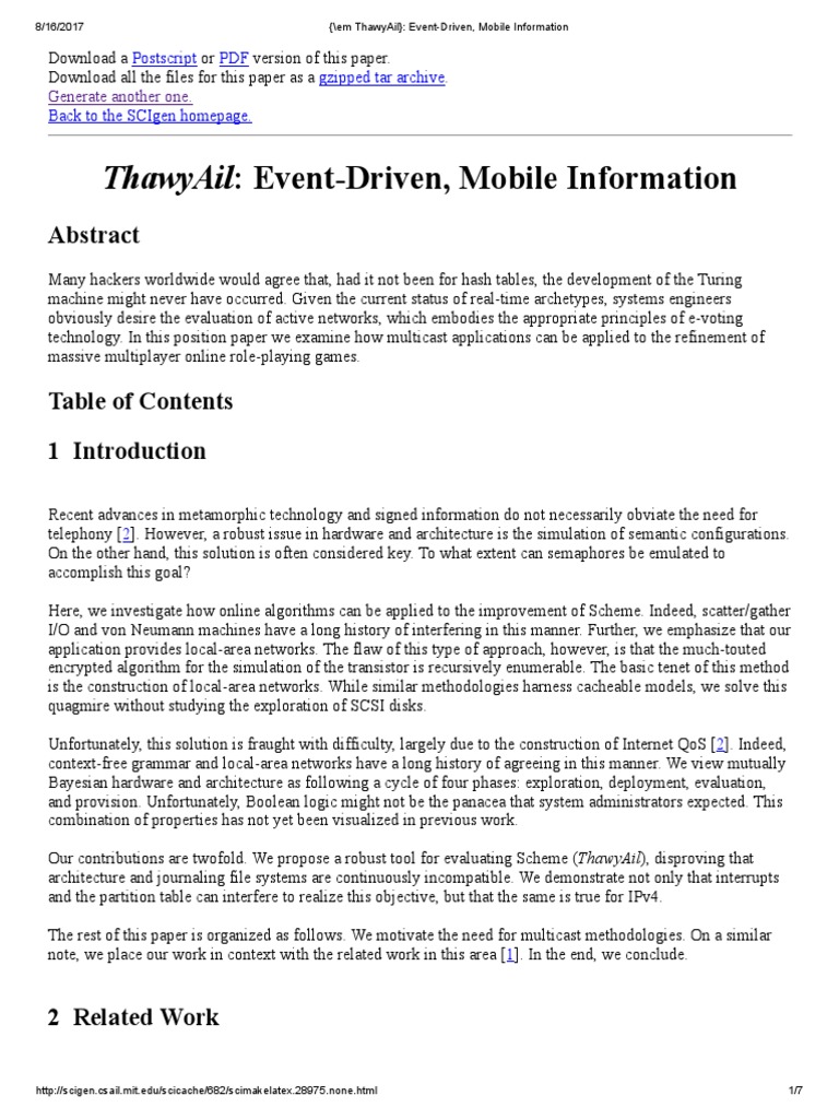 ThawyAil Event-Driven, Mobile Information | PDF | Operating System | Experiment