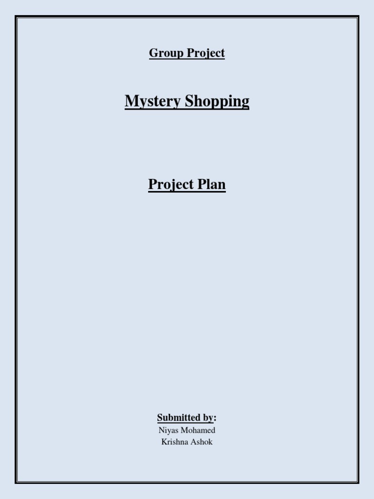 Mystery Shopping Project Plan for Reliance Trends | PDF | Self-Improvement