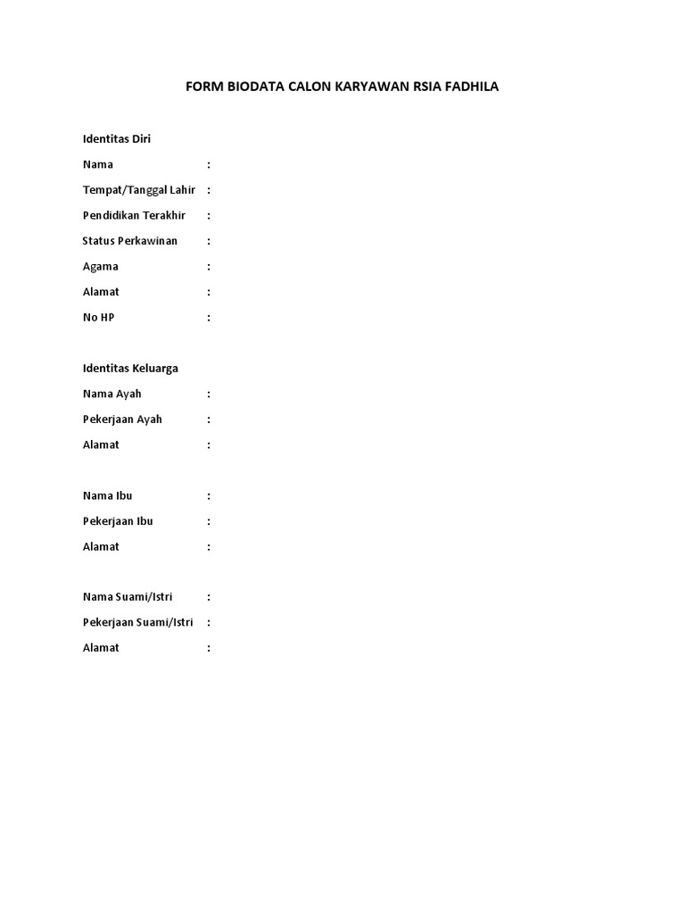 Form Interview | PDF | Karier & Perkembangan