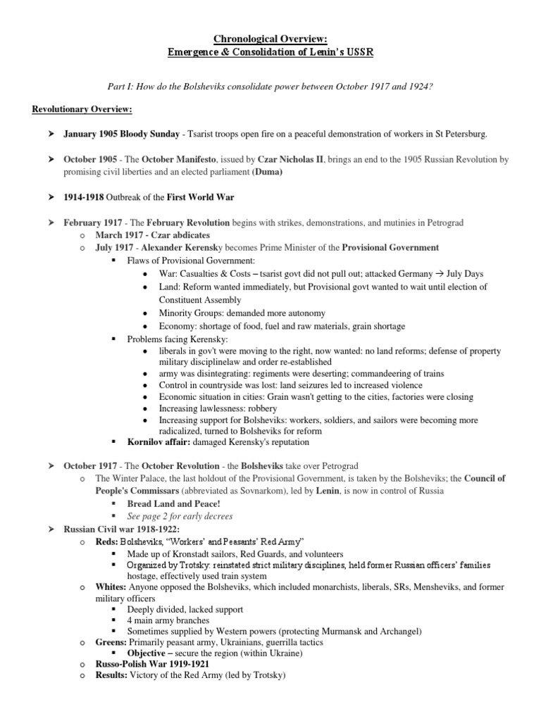 Lenin's USSR: Power Consolidation 1917-1924 | PDF | Vladimir Lenin ...