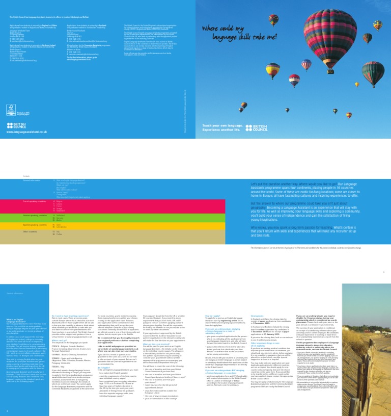 BRITISH COUNCIL-Language Assistants Program | PDF | United Kingdom ...