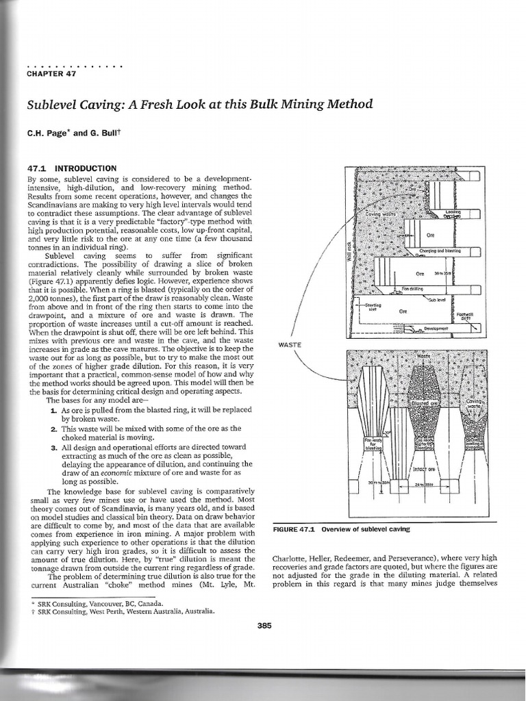 Sublevel Caving - A Fresh Look at This Bulk Mining Method | PDF