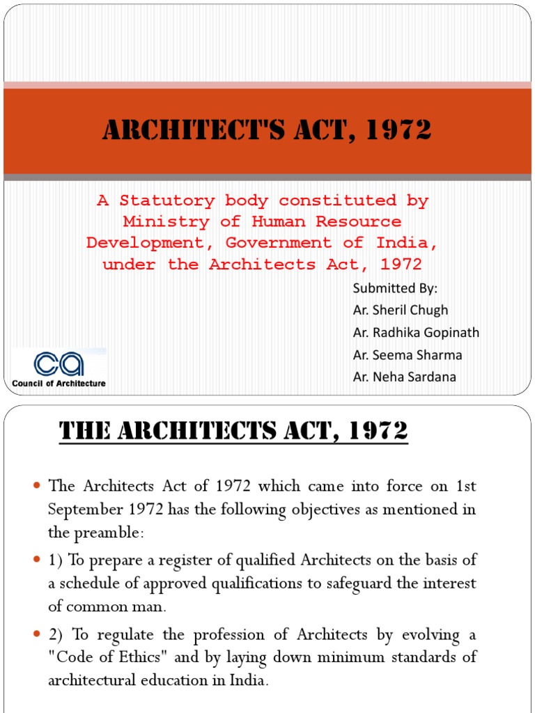 Architect's Act 1972 | PDF | Architect | Government