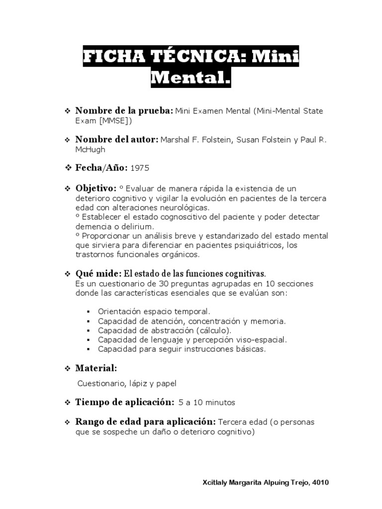 Mini Mental | PDF