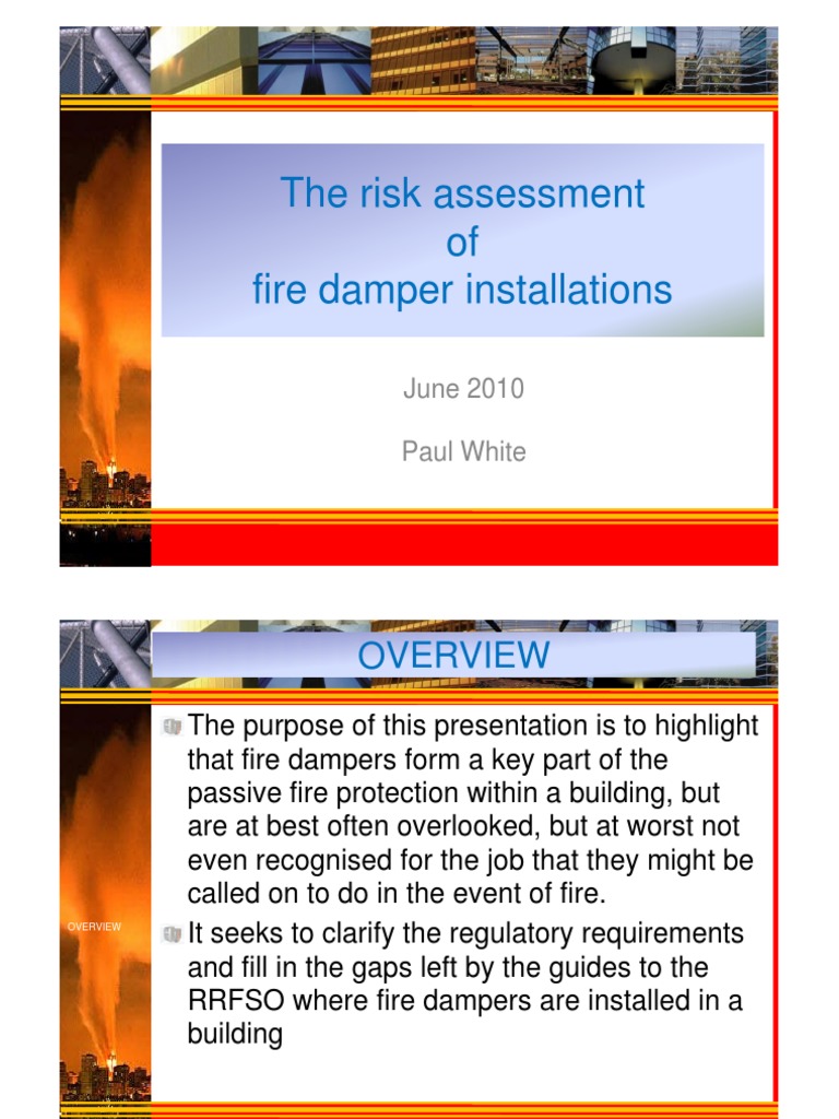 The risk assessment of fire damper installations.pdf | Duct (Flow ...