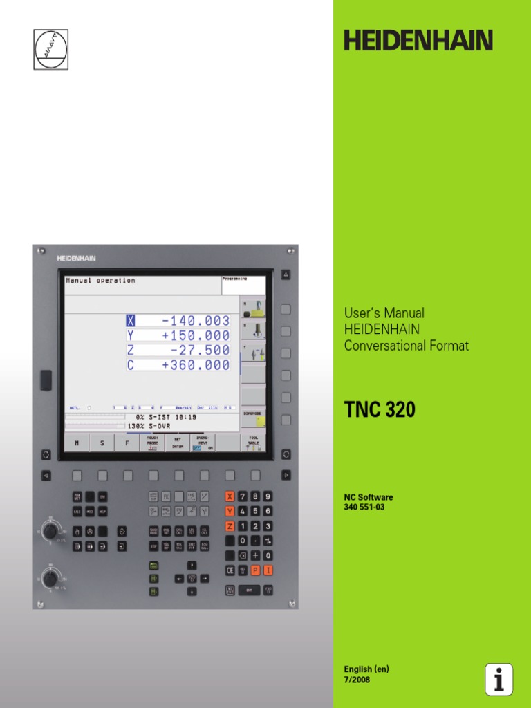 TNC320 UserManual - 1 | PDF | Computer Keyboard | Parameter (Computer Programming)