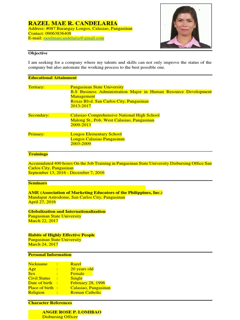 Razel Mae Candelaria - Resume | PDF | Economies