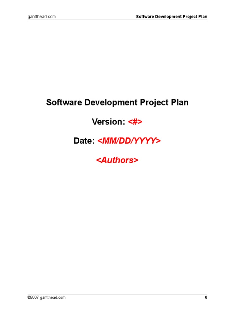 Software Development Project Plan Date | PDF | Software Development ...