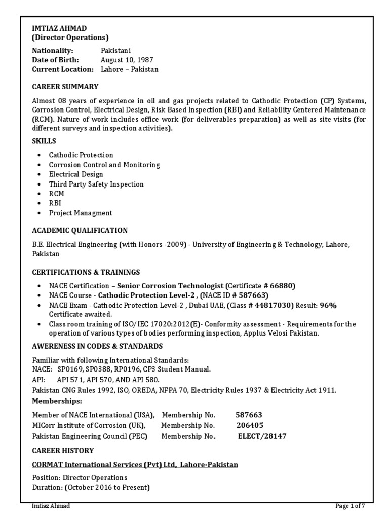 Engr Imtiaz Ahmad CP2 & SCT | PDF | Reliability Engineering | Pipeline ...