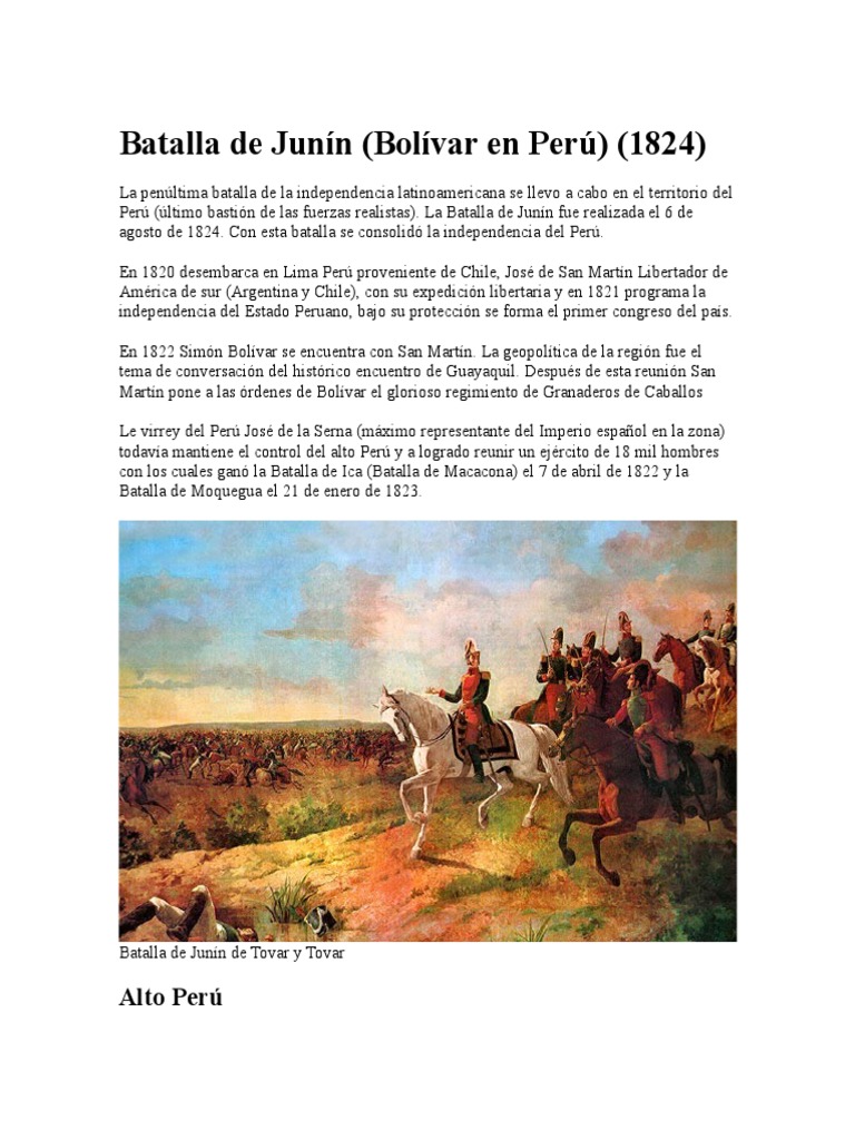 Batalla de Junín | PDF | Perú | América del Sur