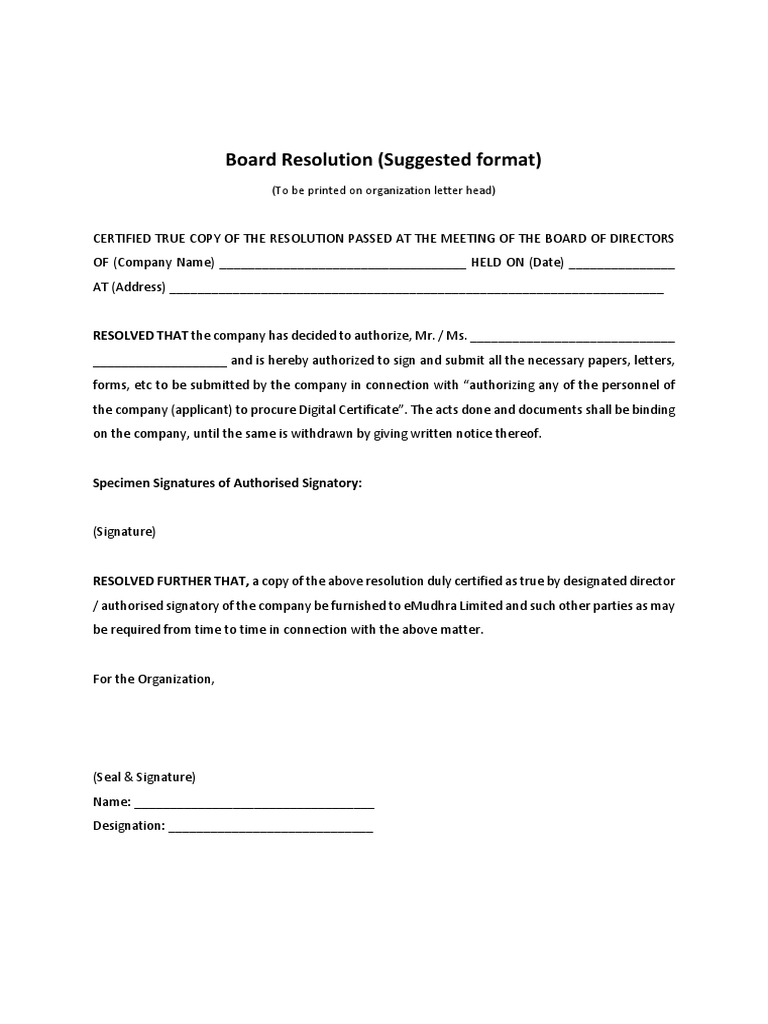 Template-Board Resolution PDF | PDF