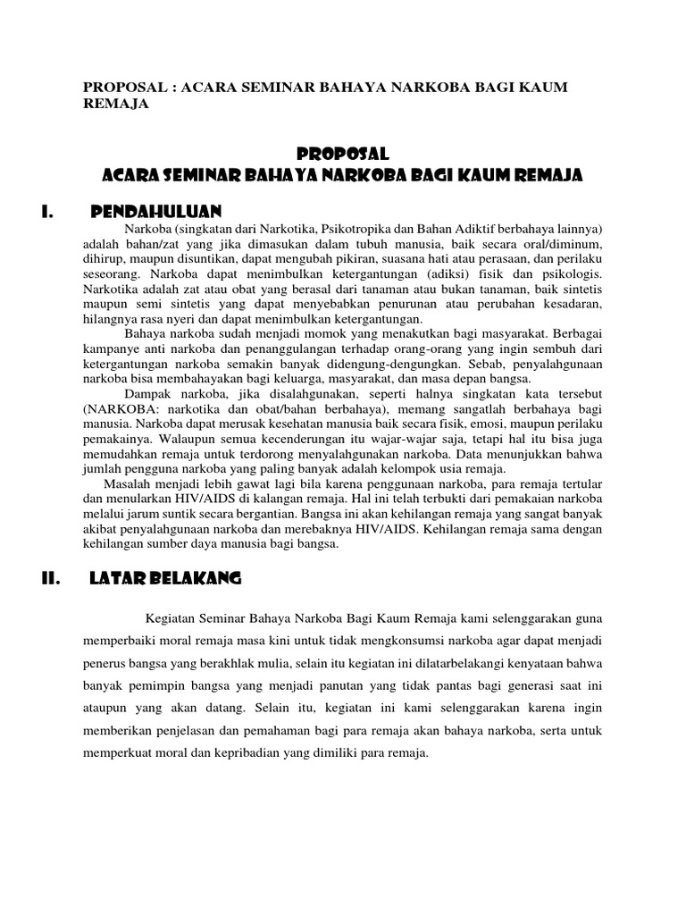 Contoh Proposal Napza | PDF