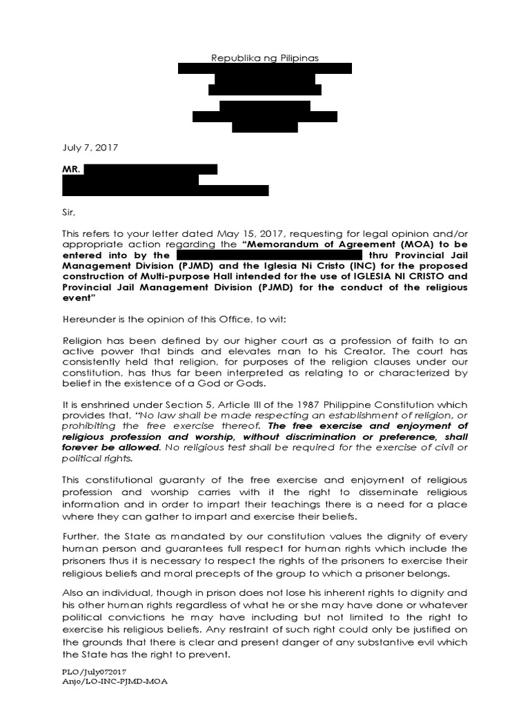 Prohibiting The Free Exercise Thereof. The Free Exercise and Enjoyment ...