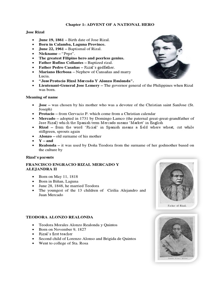 Chapter 1: Advent Of A National Hero Jose Rizal