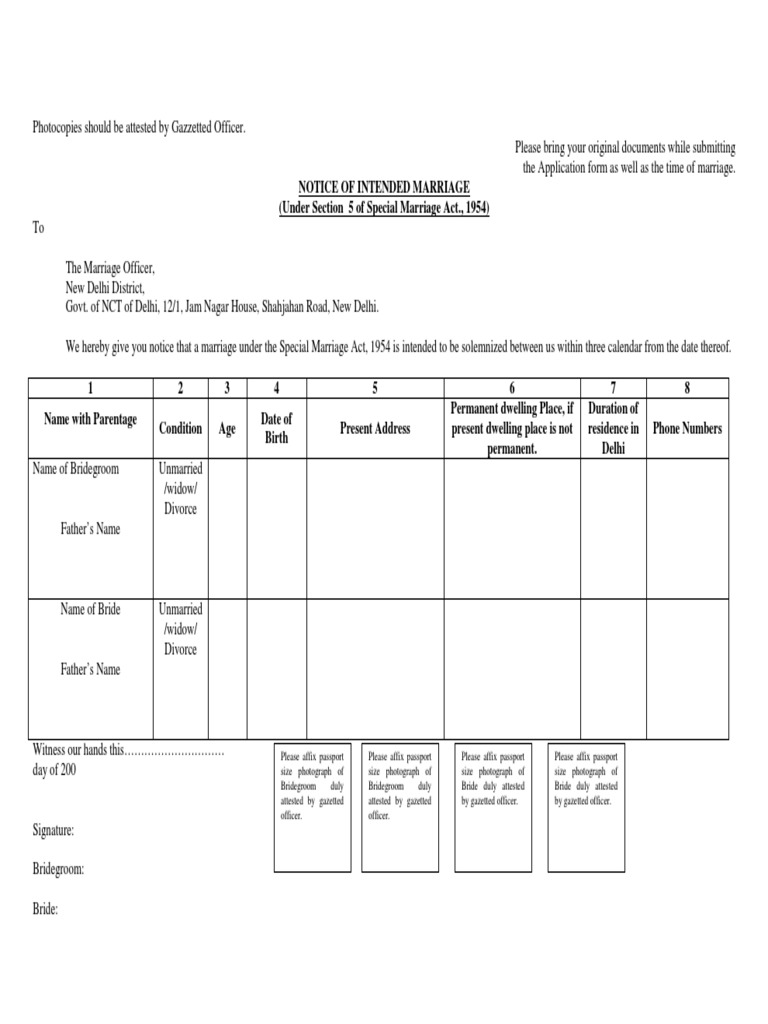 Solemnization of Marriage Form | Notary Public | Marriage