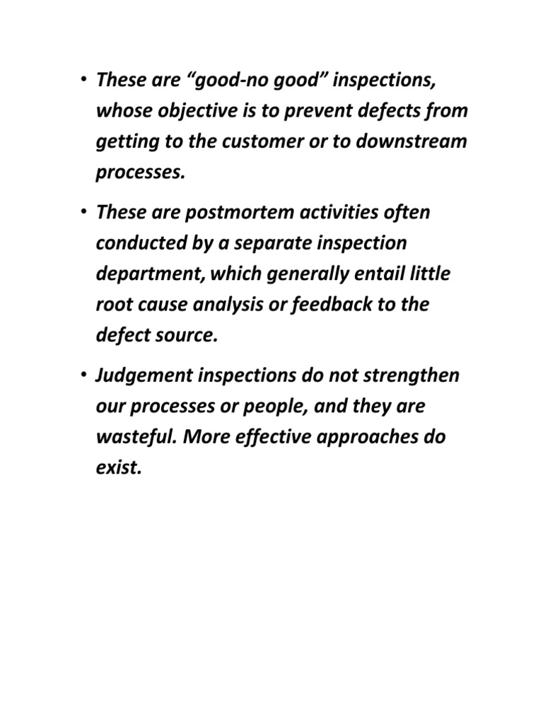 These Are "Good-No Good" Inspections | PDF