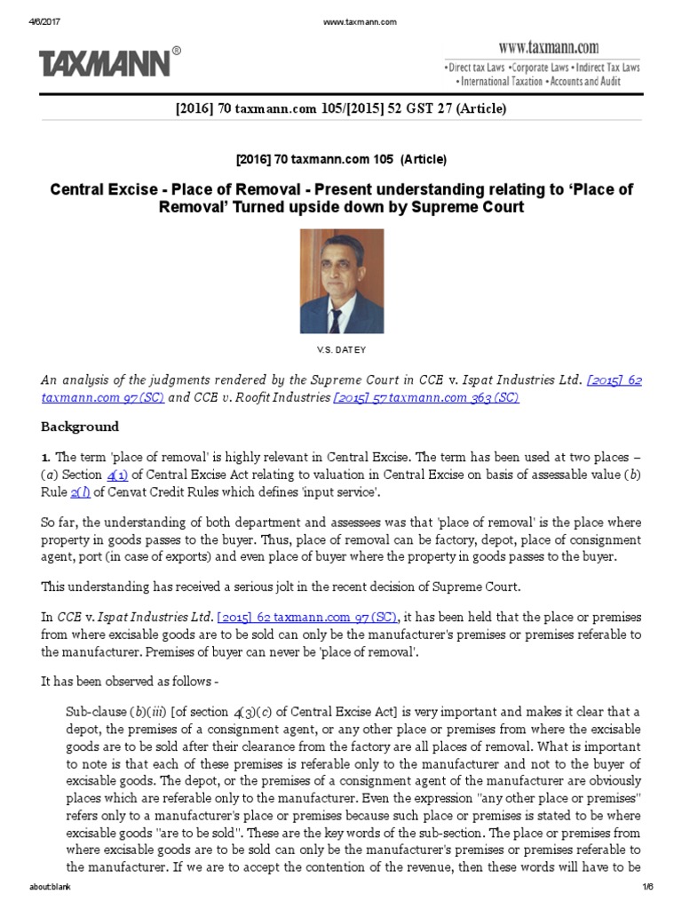 Excise 1 | PDF | Excise | Taxation