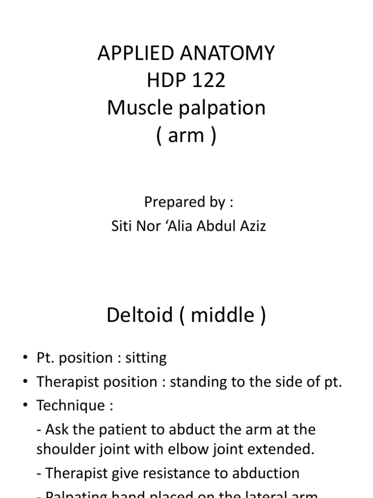 7) Muscle Palpation Arm | PDF