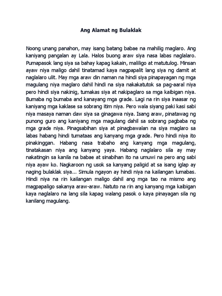 Ang Alamat NG Bulaklak