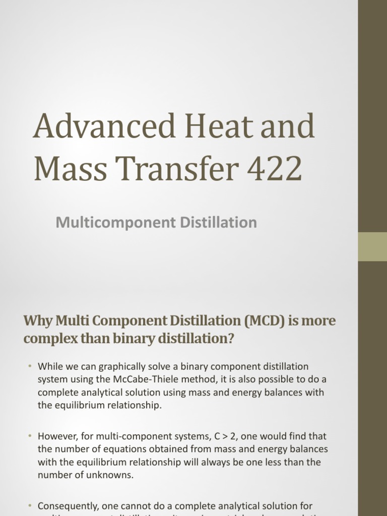 Advance Heat and Mass Transfer Lecture 2 | PDF | Distillation ...