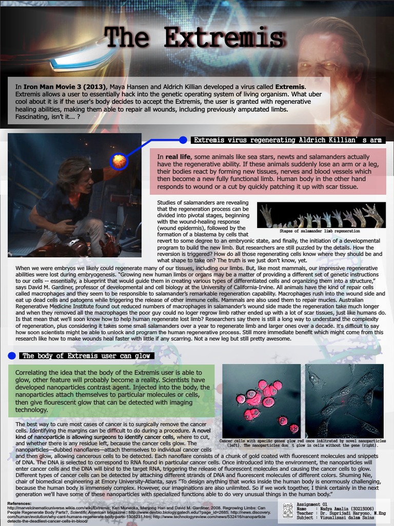Iron Man Poster - Science Behind The Extremis | PDF | Regeneration ...