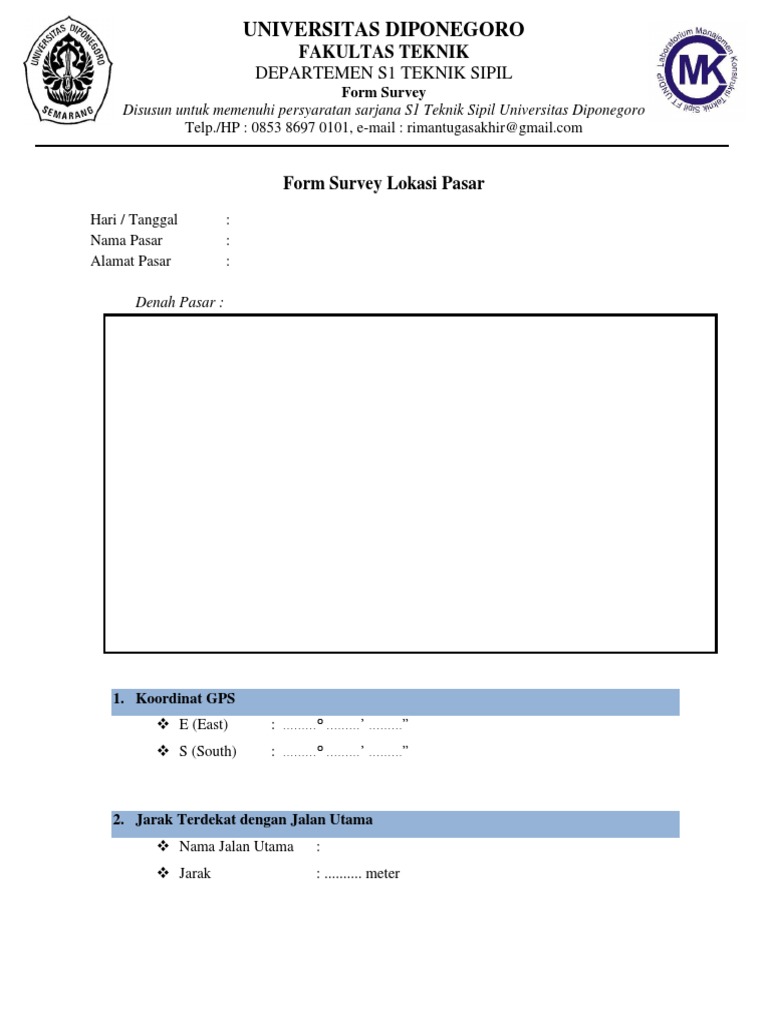 Form Survey Grup Lokasi | PDF