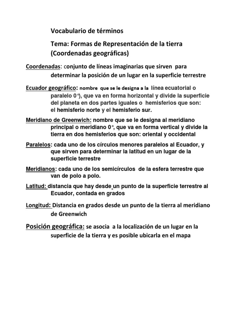 Vocabulario de Términos | PDF