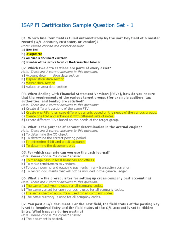 SAP FI Certification Sample Question Set | Withholding Tax | Taxes