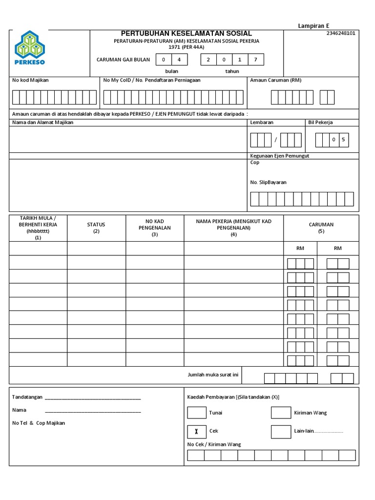 Borang Perkeso | PDF