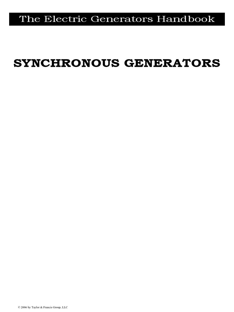 Synchronous Generators: The Electric Generators Handbook | PDF ...